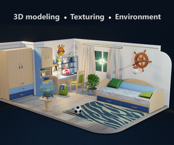 ArtStation - 3D model of a children's room | Resources
