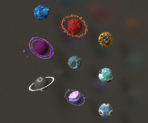 ArtStation - Low Poly Space Alien Worlds 3D Asset Pack | Game Assets
