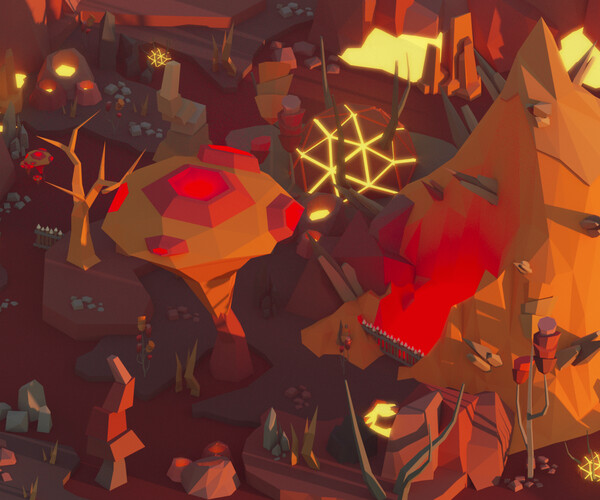 ArtStation - Low Poly Space Alien Worlds 3D Asset Pack | Game Assets