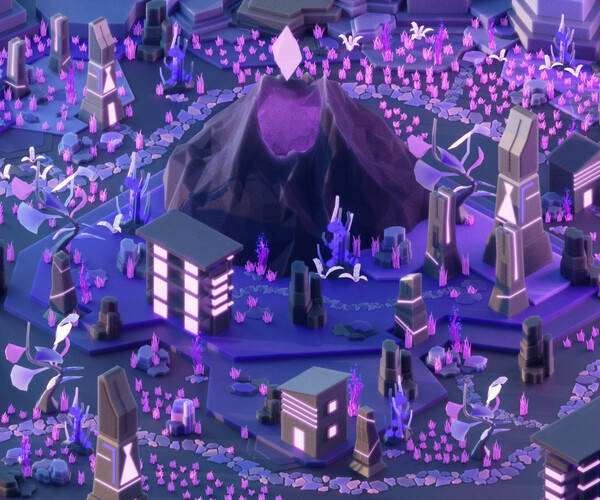 ArtStation - Low Poly Space Alien Worlds 3D Asset Pack | Game Assets