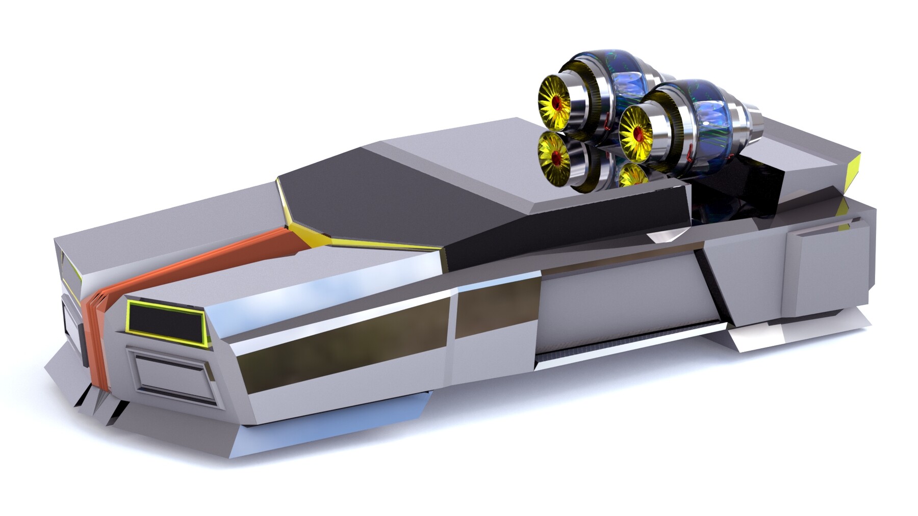 ArtStation - 3D model of Scifi jet car | Resources