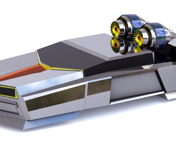 ArtStation - 3D model of Scifi jet car | Resources