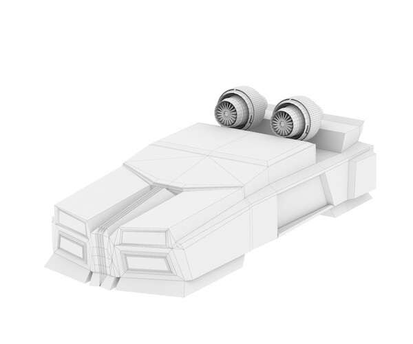 ArtStation - 3D model of Scifi jet car | Resources
