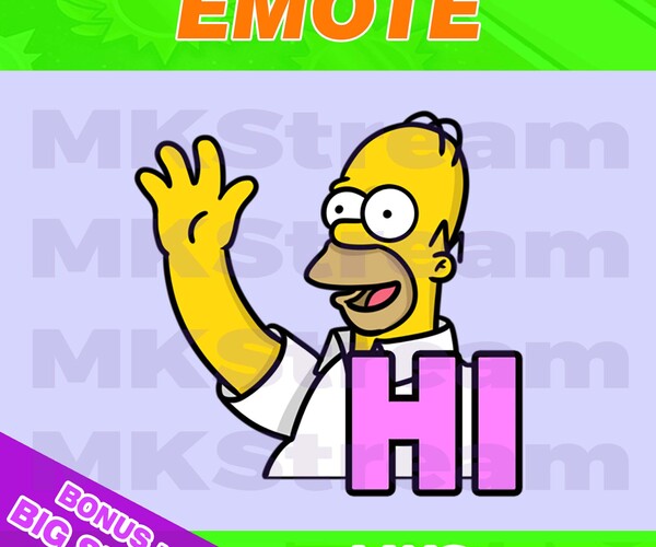ArtStation - Twitch emotes the simpsons homer hi hello | Artworks