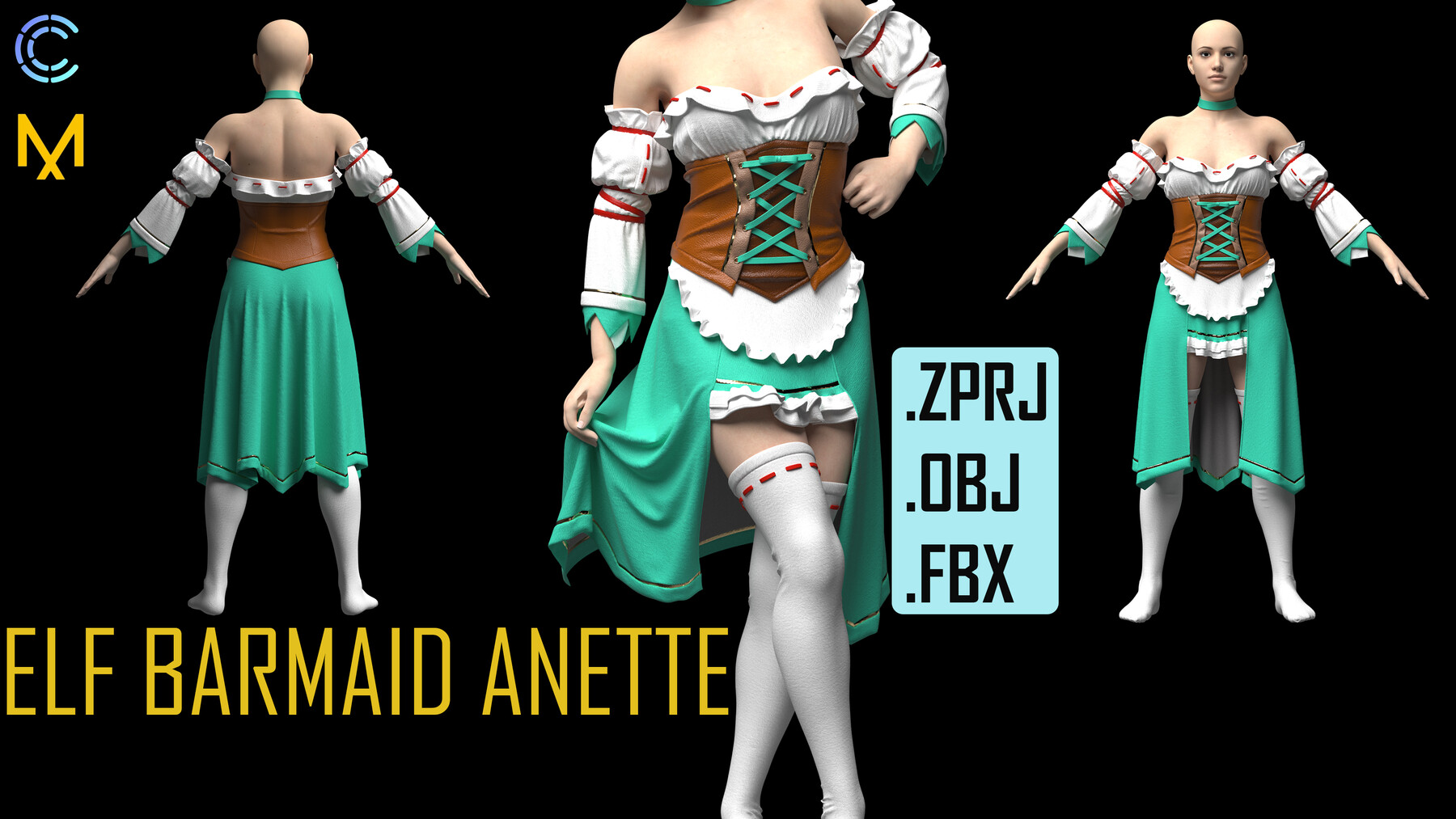 ArtStation - ELF BARMAID ANETTE. Marvelous Designer , Clo 3D project ...