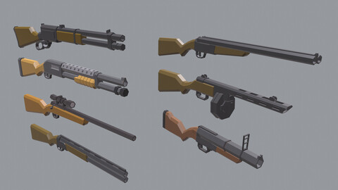 ArtStation - low poly guns pack | Game Assets