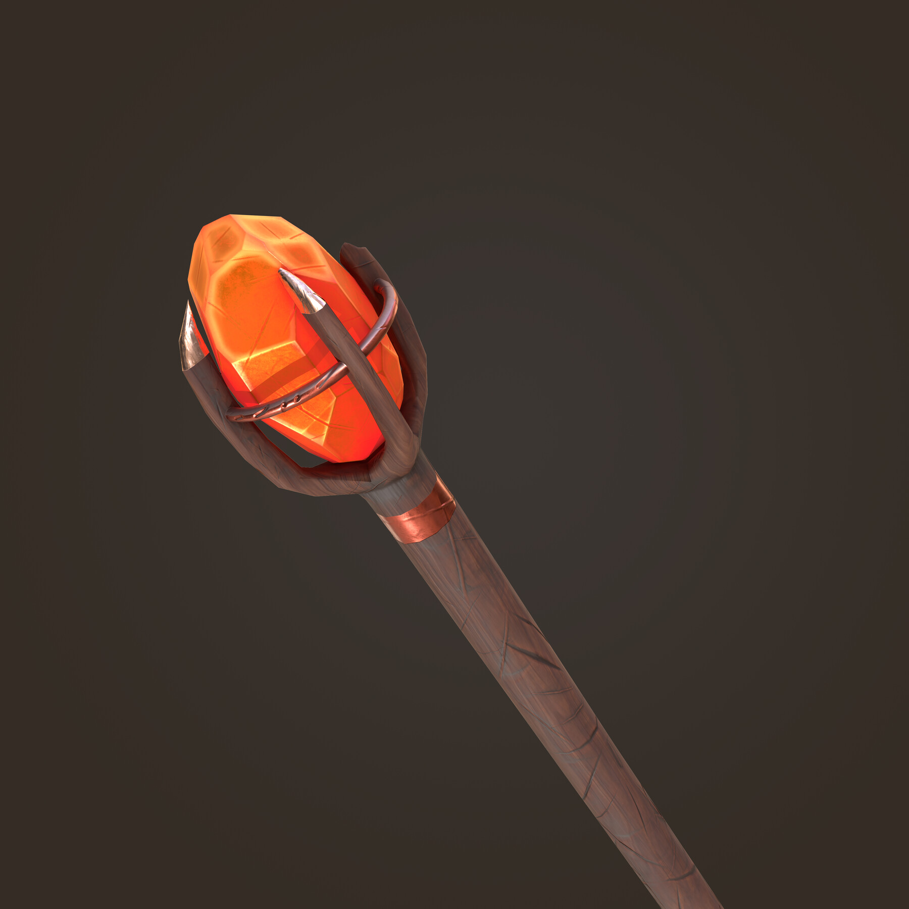 ArtStation - Old wooden staff, Low-poly, 3D model | Resources