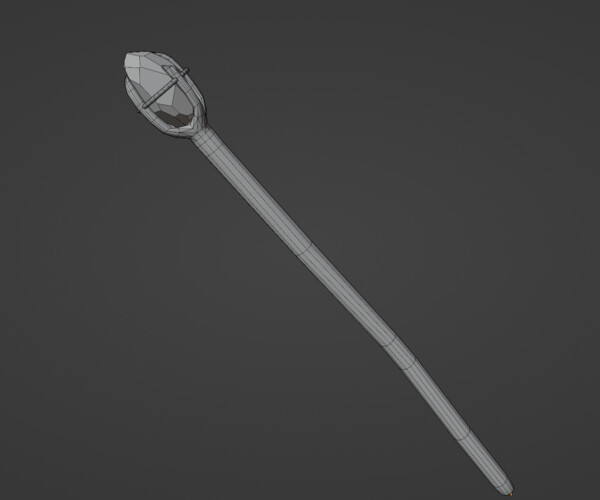 ArtStation - Old wooden staff, Low-poly, 3D model | Resources