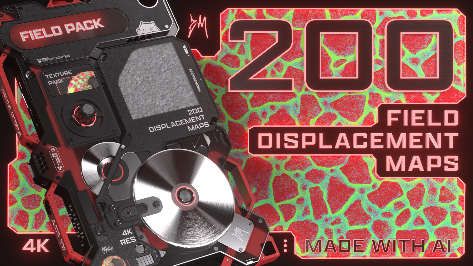 ArtStation - 200 Field Ai Displacement Map Pack | Game Assets