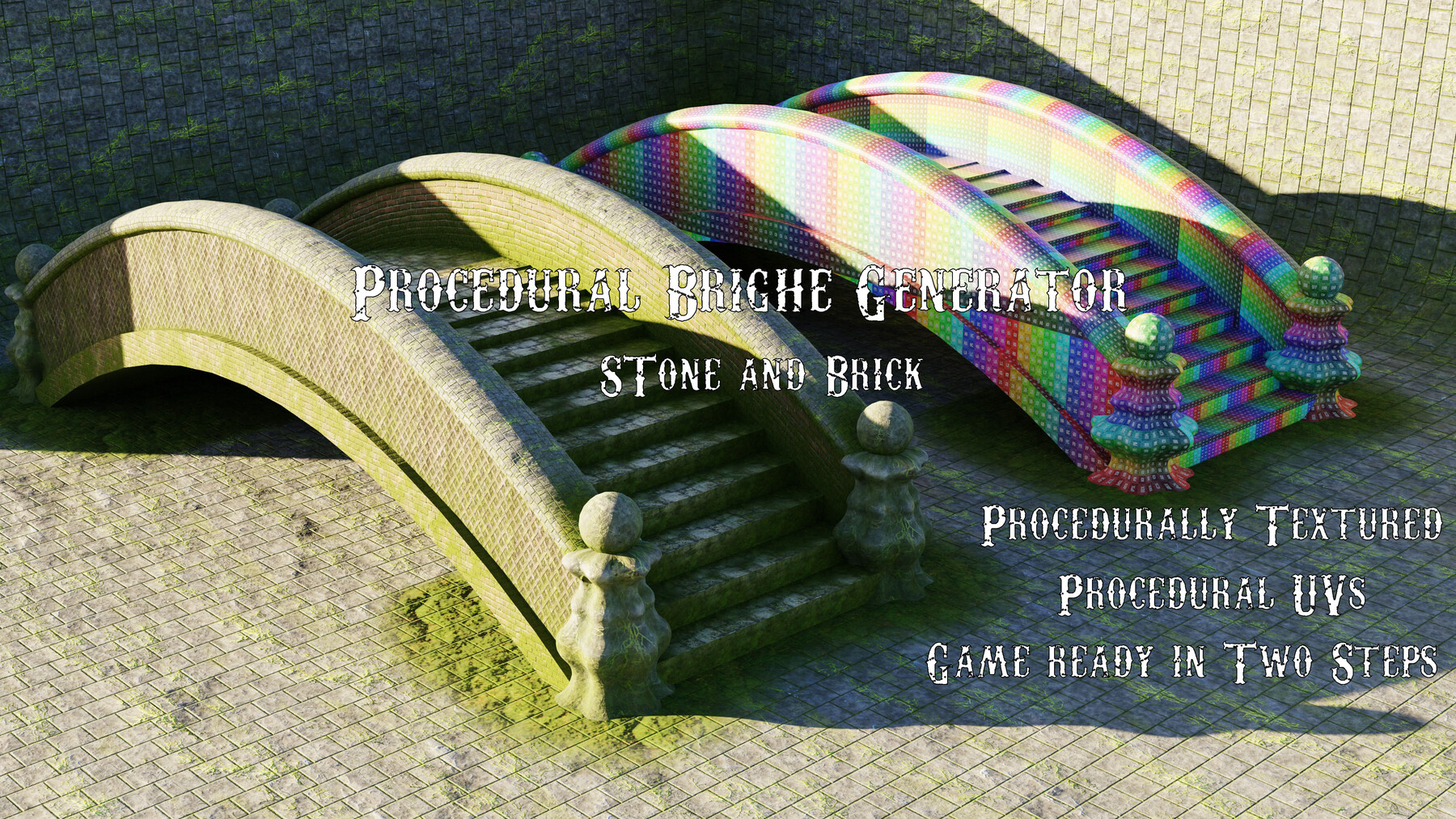 ArtStation - Procedural Bridge Generator (Stone and Bricks) (Geometry Nodes) for Blender (Bake ...