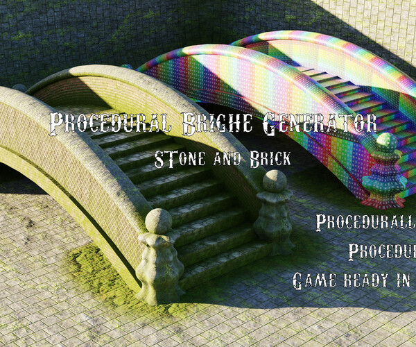 ArtStation - Procedural Bridge Generator (Stone and Bricks) (Geometry Nodes) for Blender (Bake ...
