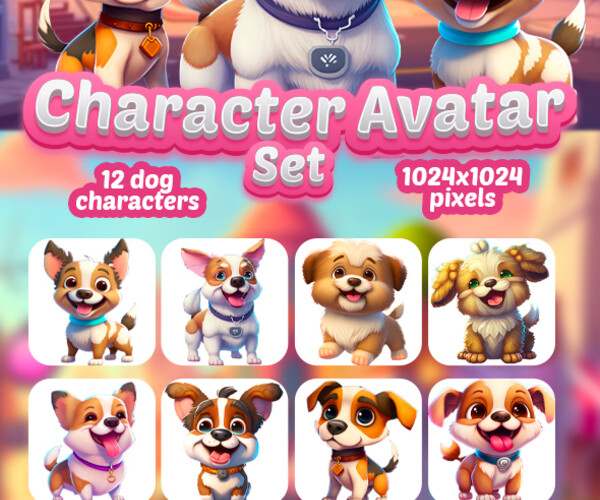 ArtStation - 12 dog avatars for mobile characters | Game Assets