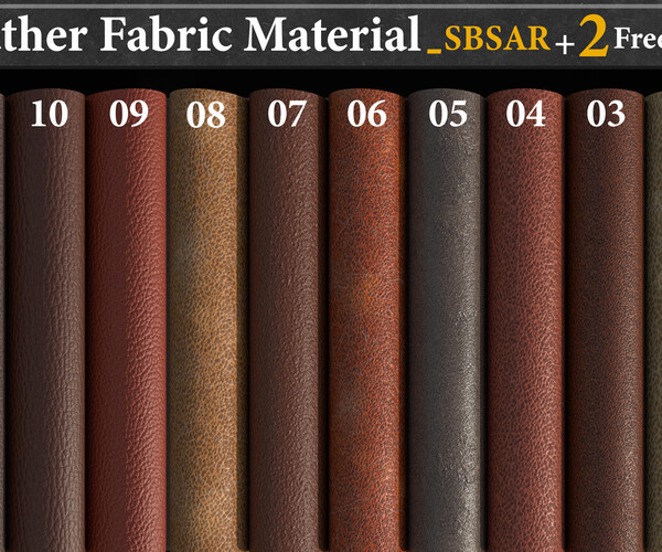 ArtStation - 25 Leather Fabric Material-Sbsar vol.8 | Game Assets