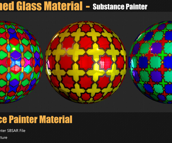 ArtStation - 15 Stylized Stained Glass Materials In Substance Painter ...
