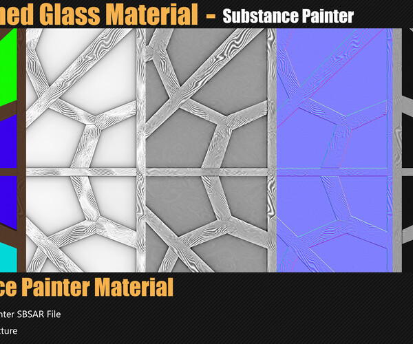 ArtStation - 15 Stylized Stained Glass Materials In Substance Painter ...