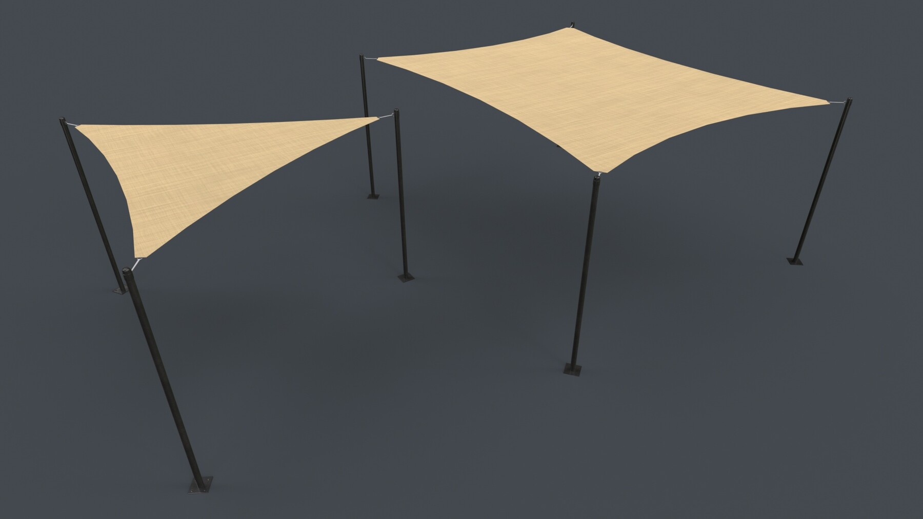 ArtStation - PBR Sun Shade Sails | Game Assets