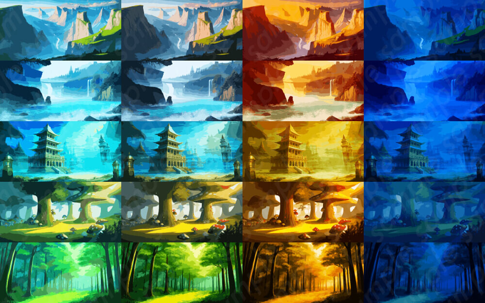 ArtStation - [Pixel Art │ 80 backgrounds] Castle, town, nature, fantasy set A, 20 types x 4 ...