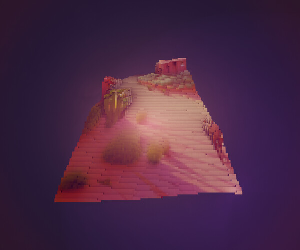 ArtStation - Voxel world desert 100 fbx kit | Game Assets