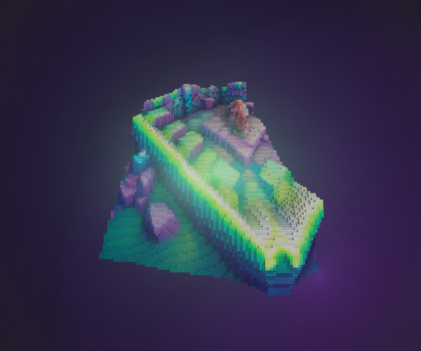 ArtStation - Voxel world happy color 300 fbx kit | Game Assets