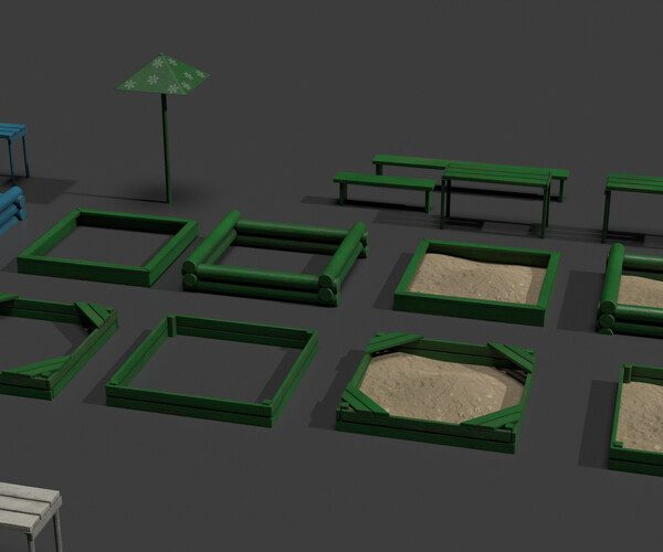 ArtStation - Sandbox Set For Playground | Game Assets