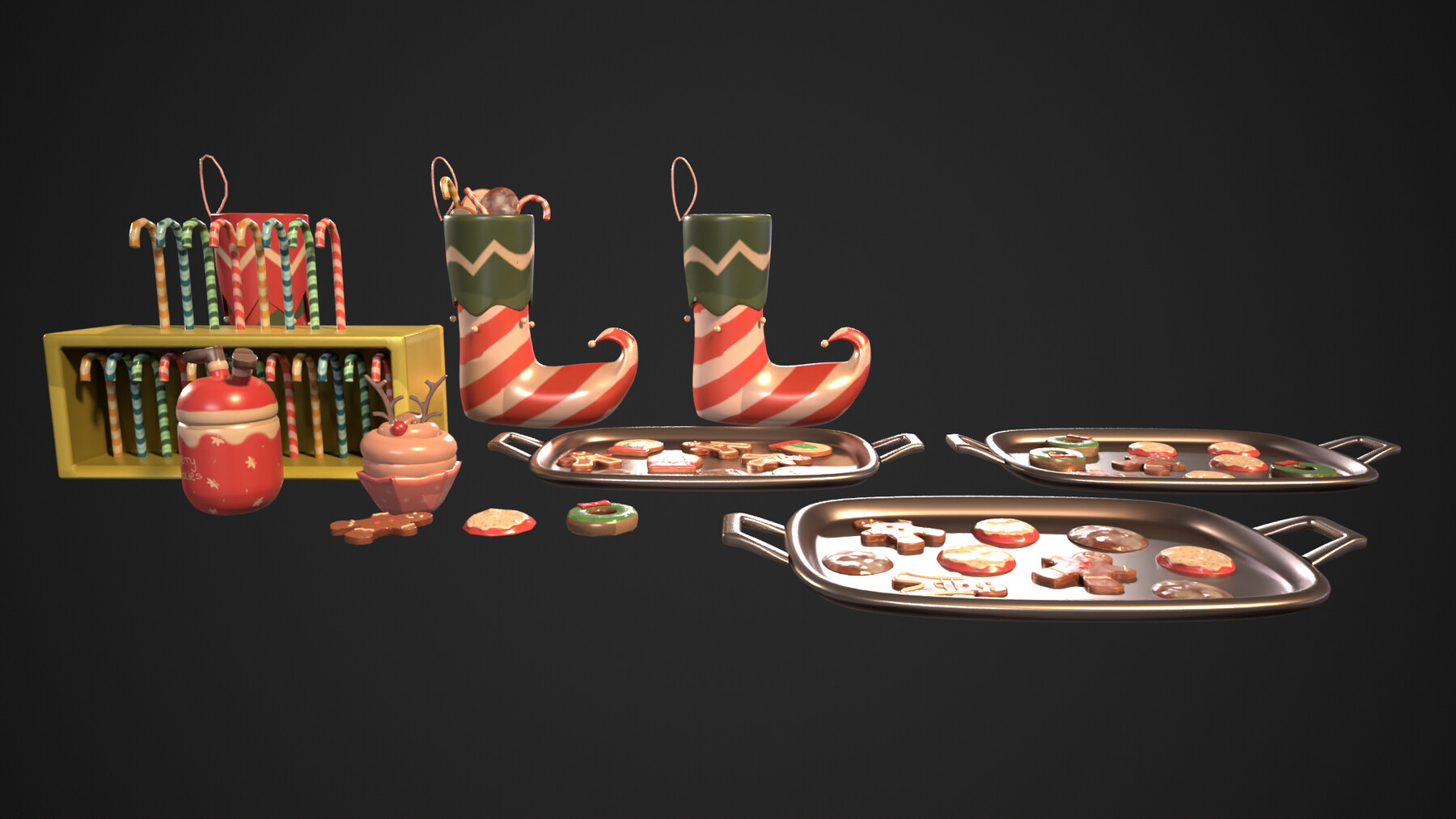 ArtStation - Christmas Ornament Food | Game Assets