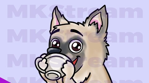 ArtStation - Twitch emotes cute dog sip drink | Artworks