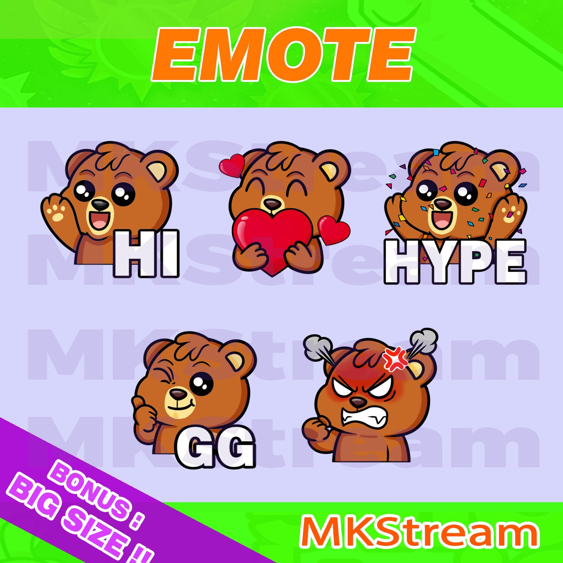 ArtStation - Twitch emotes cute bear pack | Artworks