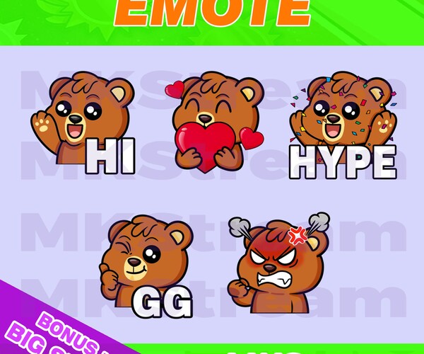 ArtStation - Twitch emotes cute bear pack | Artworks