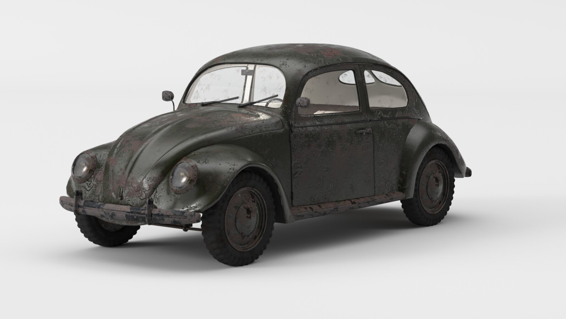 ArtStation - VW Style Beetle Bug Old Rusty WW2 Wrecked Car | Resources