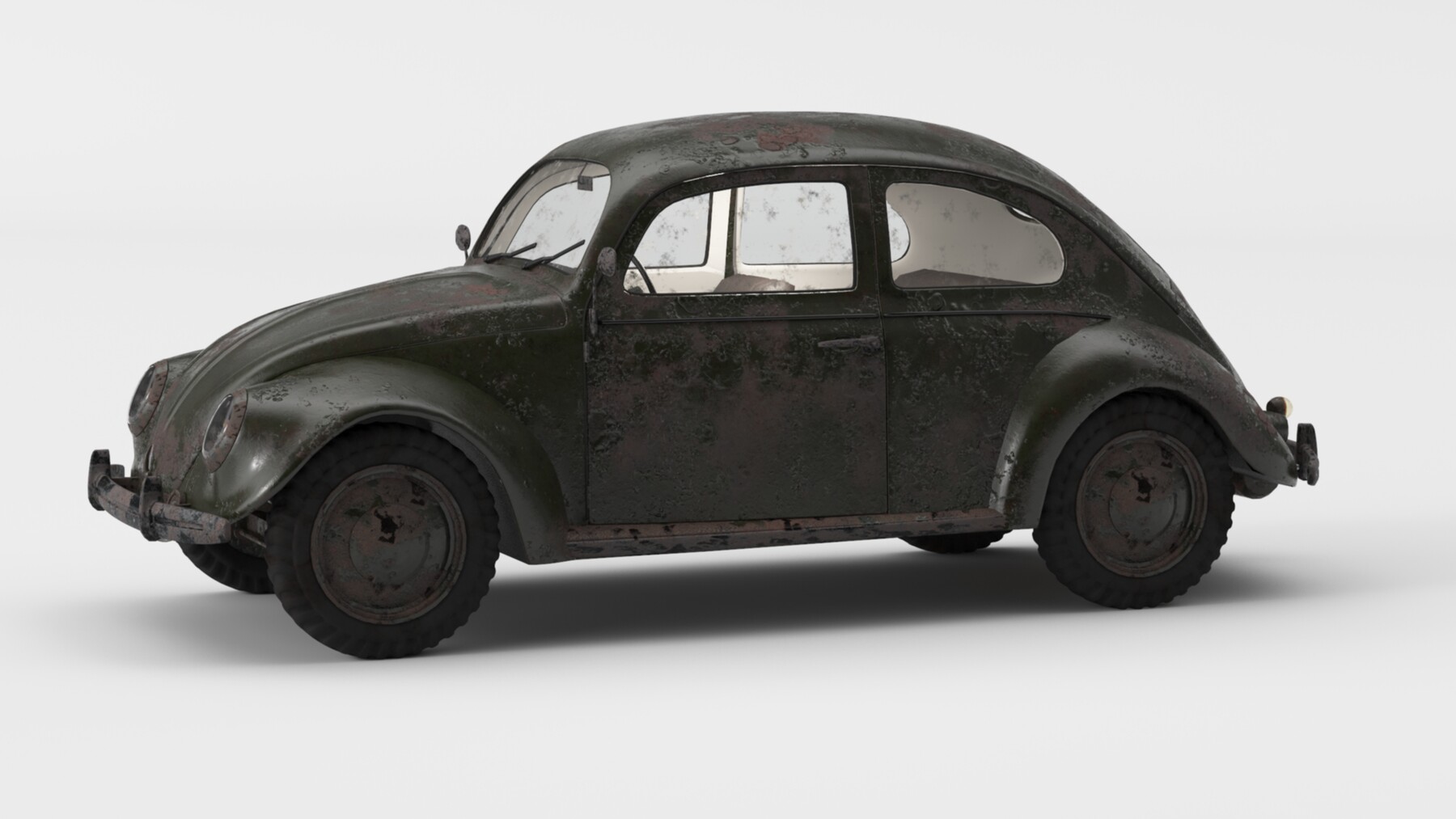 ArtStation - VW Style Beetle Bug Old Rusty WW2 Wrecked Car | Resources
