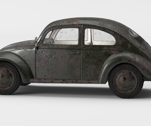 ArtStation - VW Style Beetle Bug Old Rusty WW2 Wrecked Car | Resources