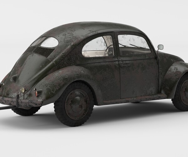 ArtStation - VW Style Beetle Bug Old Rusty WW2 Wrecked Car | Resources