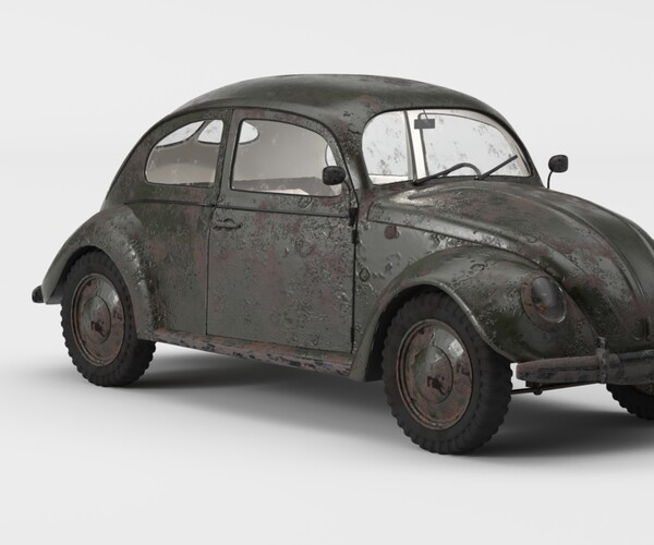 ArtStation - VW Style Beetle Bug Old Rusty WW2 Wrecked Car | Resources