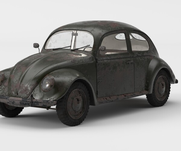 ArtStation - VW Style Beetle Bug Old Rusty WW2 Wrecked Car | Resources
