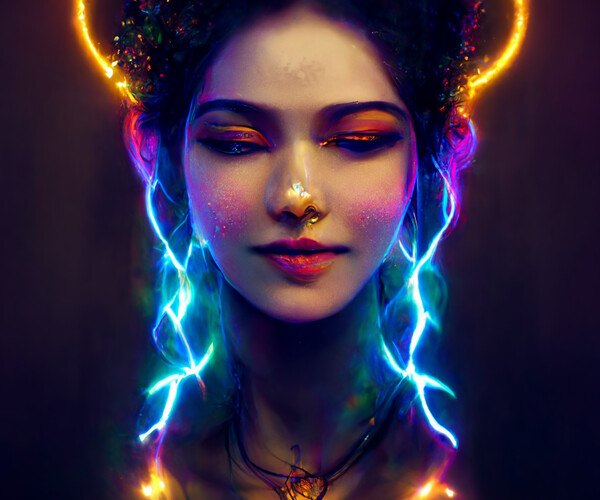Artstation Mila Electric Goddess Artworks
