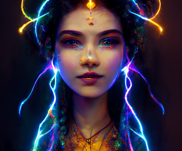 ArtStation - Mila, Electric Goddess v2 | Artworks