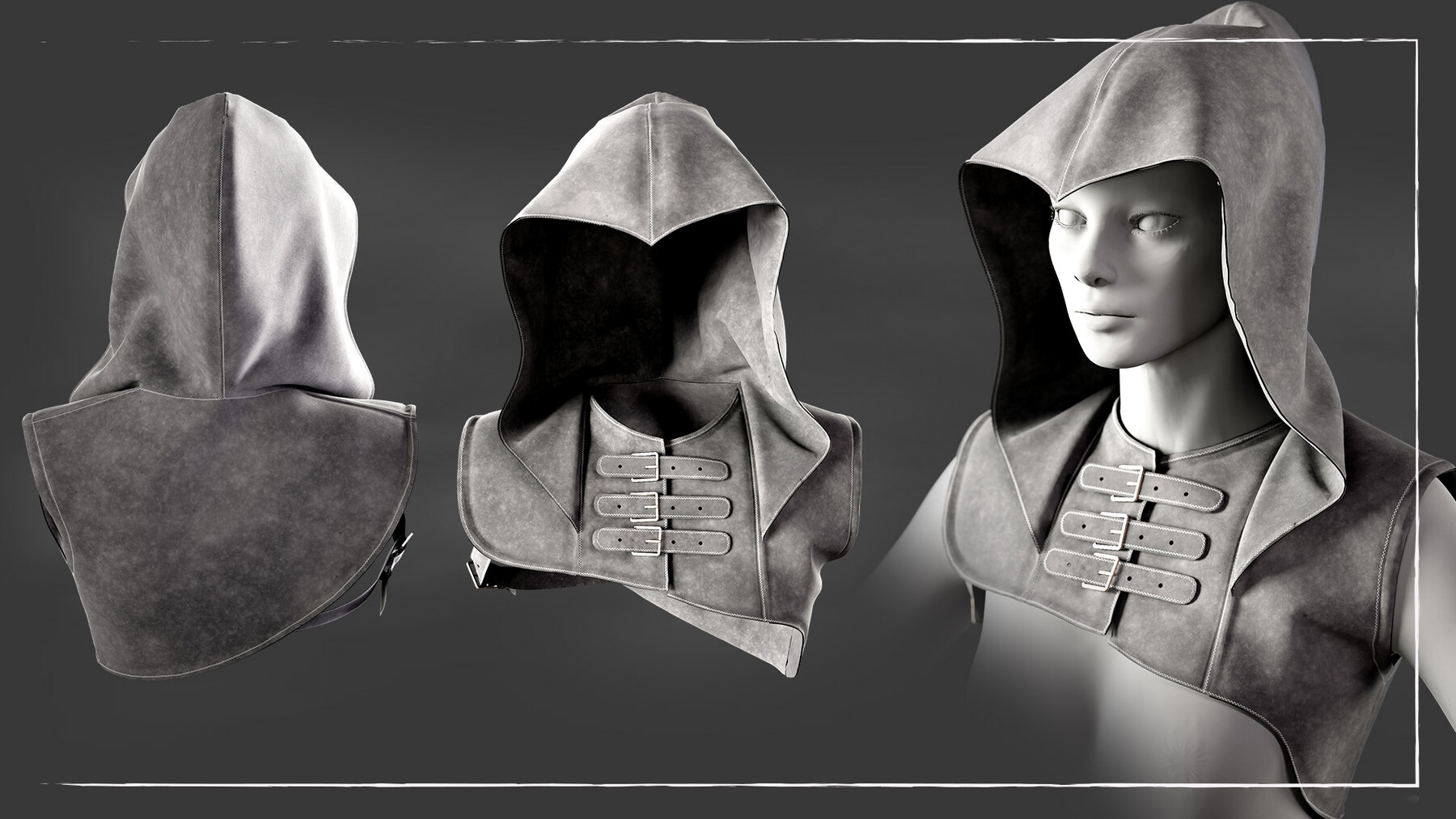 ArtStation - 3 medieval hoods /Marvelous Designer / 4k Textures/Smart ...