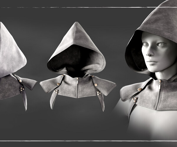 ArtStation - 3 medieval hoods /Marvelous Designer / 4k Textures/Smart ...