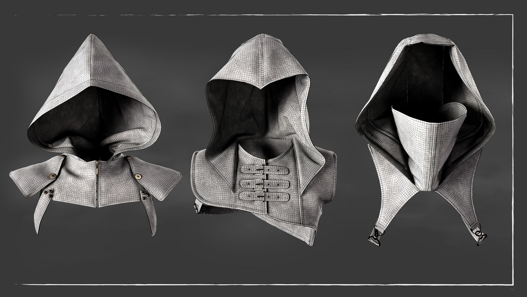 ArtStation - 3 medieval hoods /Marvelous Designer / 4k Textures/Smart ...