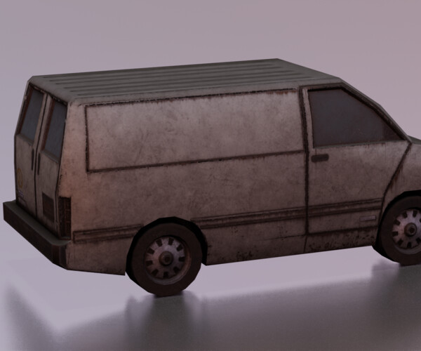ArtStation - RUSTED DIRTY VAN LOW POLY GAME READY | Game Assets