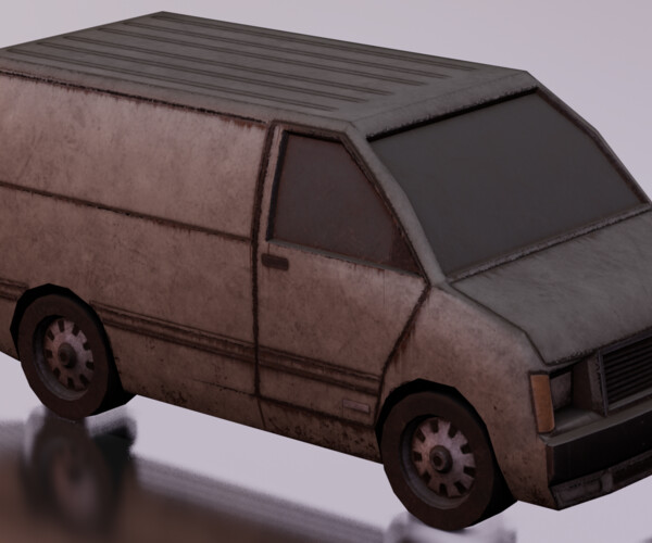 ArtStation - RUSTED DIRTY VAN LOW POLY GAME READY | Game Assets
