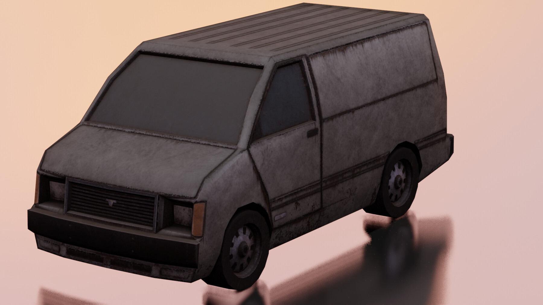 ArtStation - RUSTED DIRTY VAN LOW POLY GAME READY | Game Assets