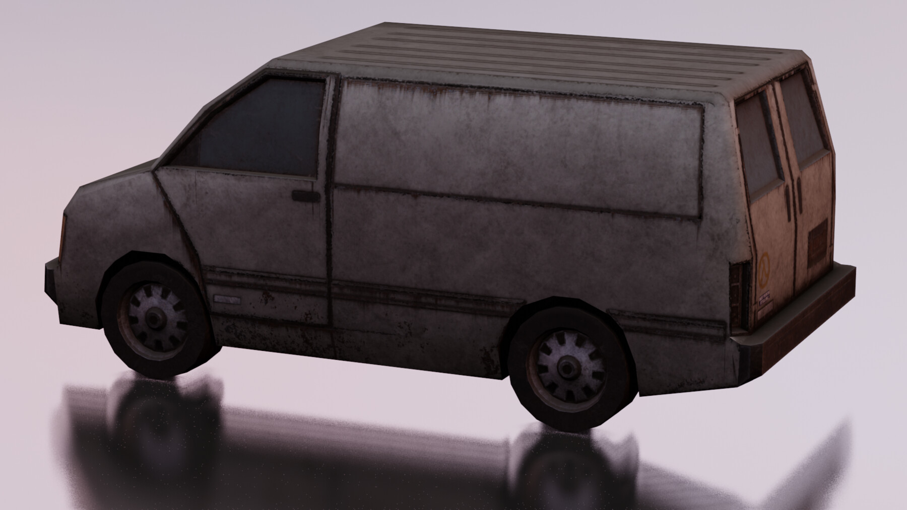 ArtStation - RUSTED DIRTY VAN LOW POLY GAME READY | Game Assets