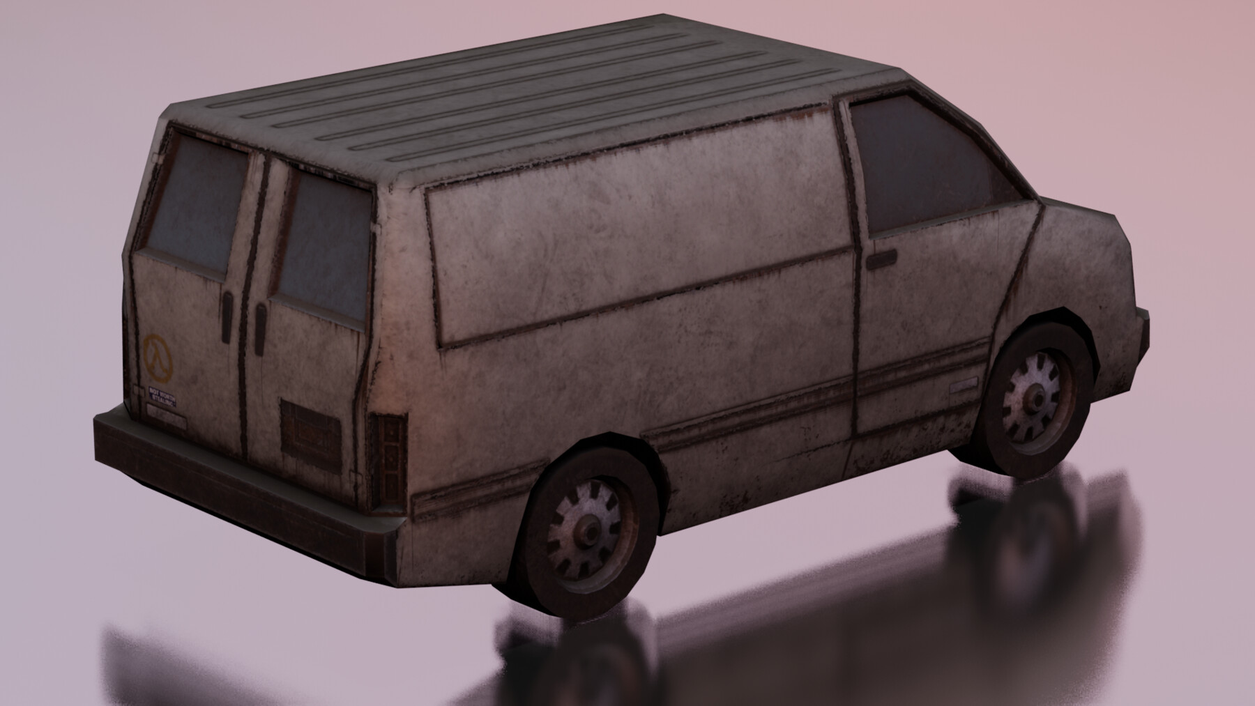 ArtStation - RUSTED DIRTY VAN LOW POLY GAME READY | Game Assets