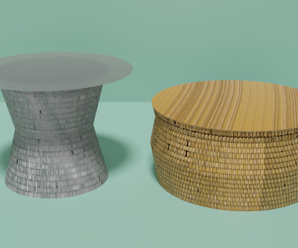 ArtStation - Wicker Tables Set 3D Model | Resources