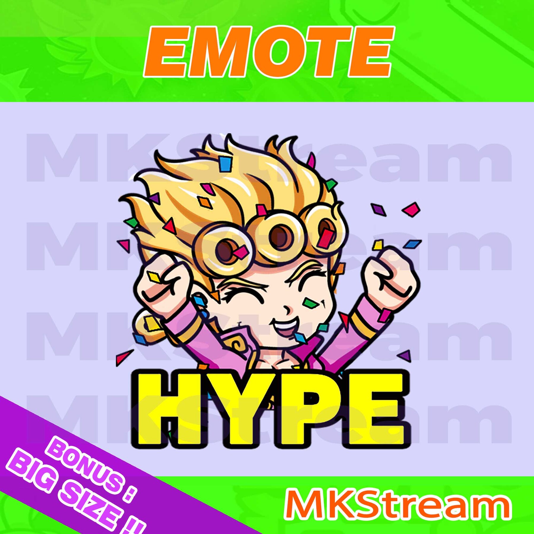 ArtStation - Twitch emotes jojo giorno giovanna hype | Artworks