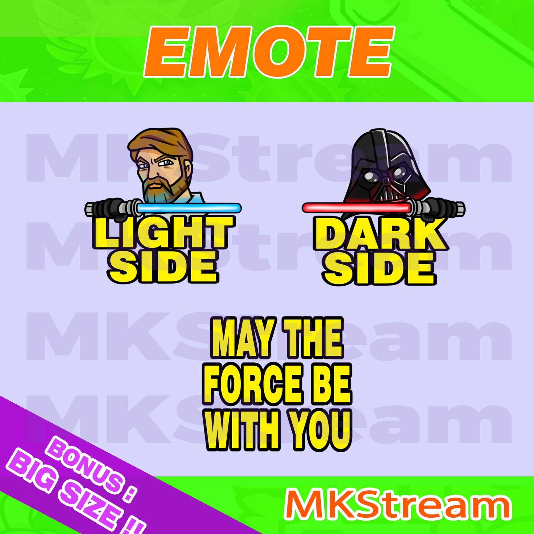 ArtStation - Twitch emotes star wars obi wan kenobi & darth vader pack ...