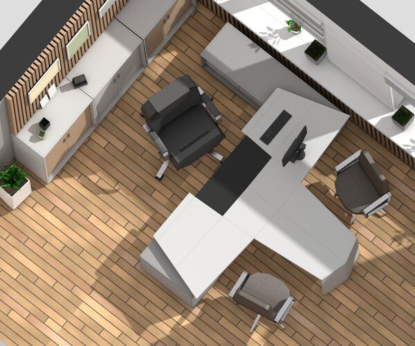 ArtStation - Low-poly 3D model of modern office interior | Resources