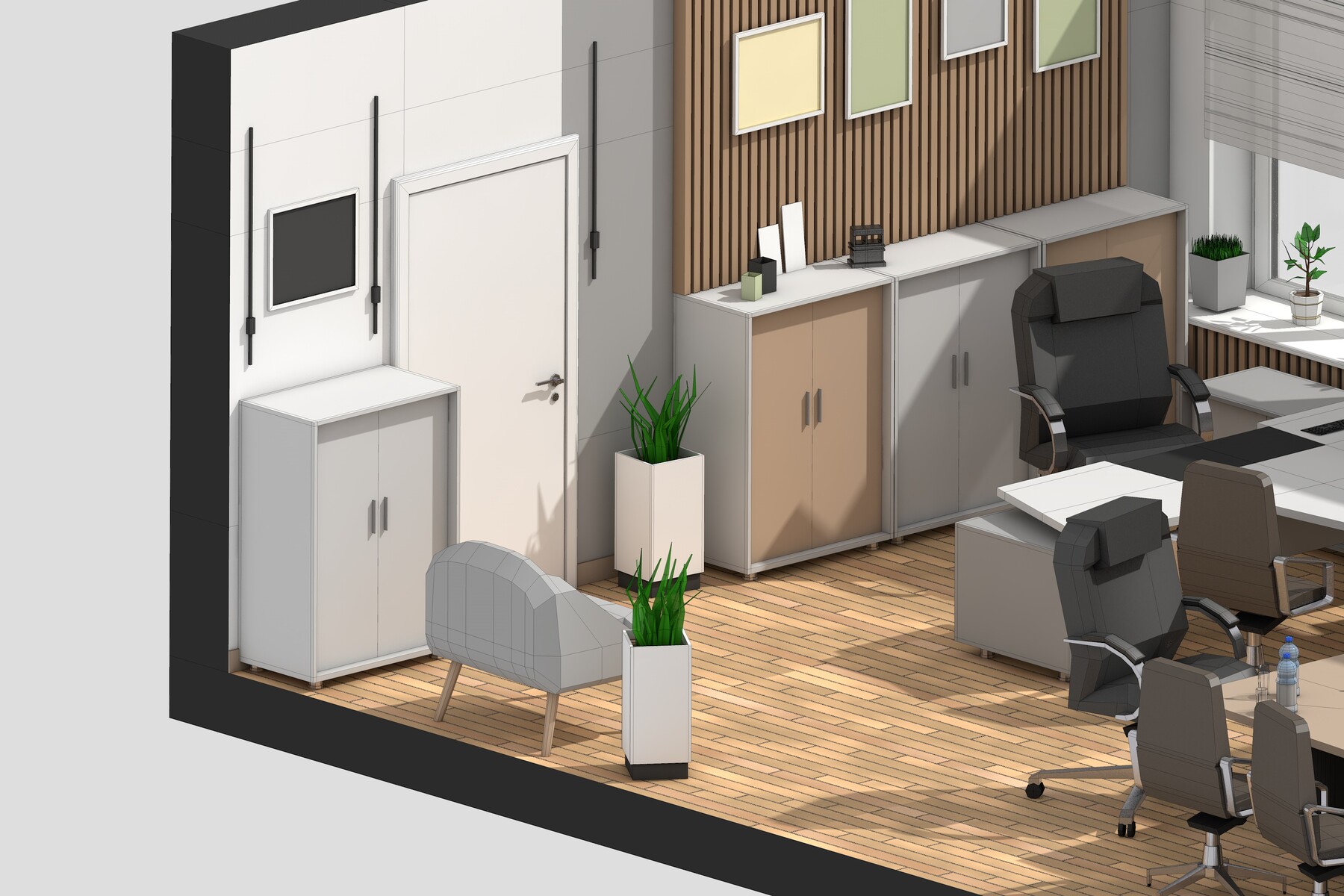 ArtStation - Low-poly 3D model of modern office interior | Resources
