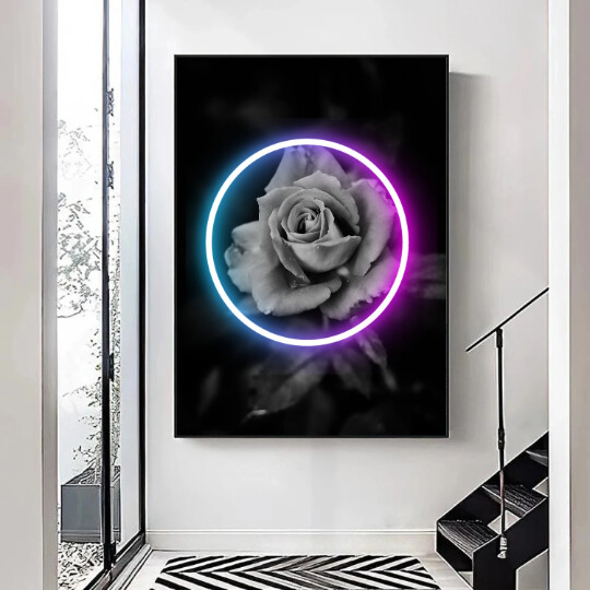 ArtStation - Neon Printable Wall Art, Digital Print, Elegant Flower ...